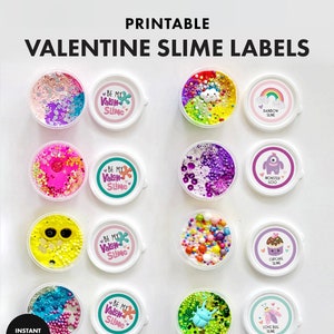 Slime PRINTABLE Non-candy VALENTINE Label Valentine's Day Kids Party ...