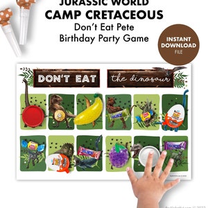 JURASSIC WORLD Kids Birthday Party Game Don't Eat Pete Game Camp ...