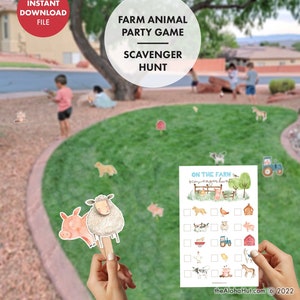 FARM Animal Birthday PARTY GAME Scavenger Hunt Kids Birthday Party ...