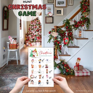 CHRISTMAS SCAVENGER HUNT Game Kids Party Games Printable Digital Santa ...