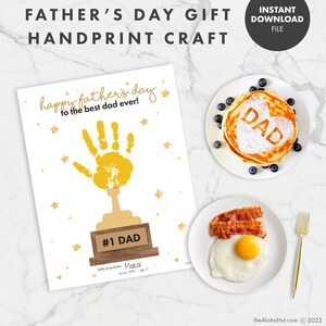 FATHER'S DAY Craft Gift Kids Fingerprint Handprint Footprint Craft Art ...