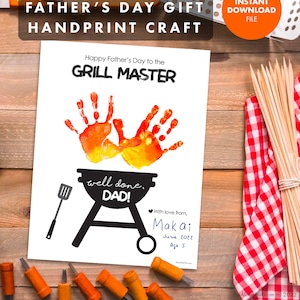 FATHER'S DAY Craft Gift Kids Fingerprint Handprint Footprint Craft Art ...