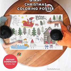 GIANT CHRISTMAS Coloring Poster or Table Cover School Party Preschool ...