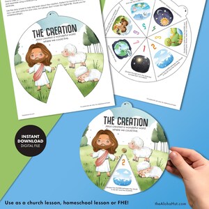 The CREATION Story Wheel PRINTABLE Lesson Kids Activity Religious ...