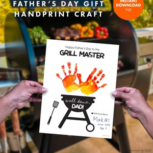 FATHER'S DAY Craft Gift Kids Fingerprint Handprint Footprint Craft Art ...