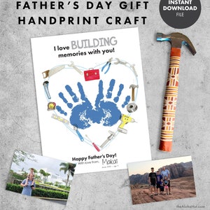 FATHER'S DAY Craft Gift Kids Fingerprint Handprint Footprint Craft Art ...