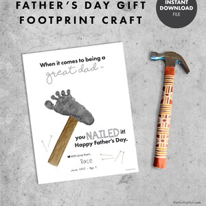 FATHER'S DAY Craft Card Gift Kids Handprint Footprint Craft Art Builder ...