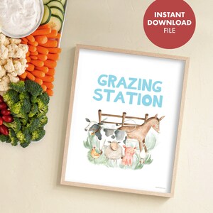FARM ANIMAL Party Sign Grazing Station Food Table Labels Kids Birthday ...