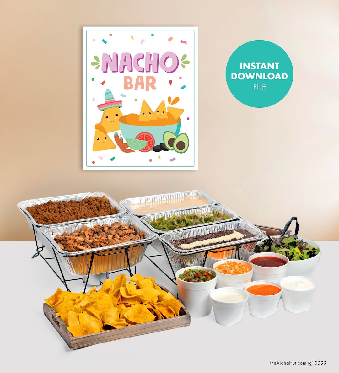 Nacho Bar Sign Poster Printable Instant Download Digital Teacher Appreciation Week School