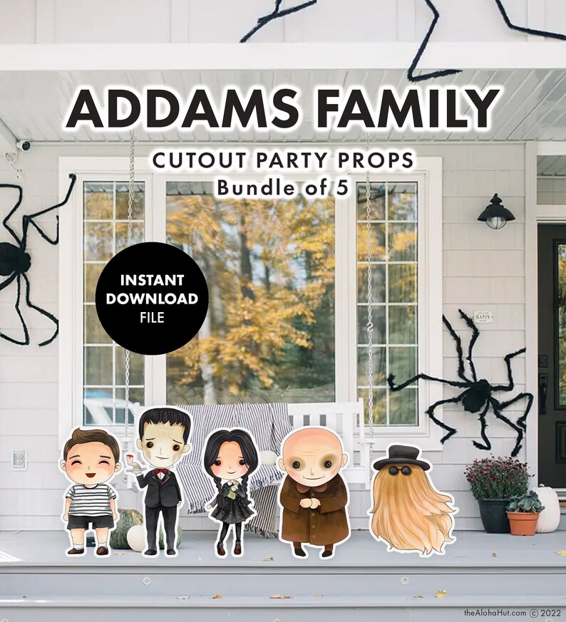 Bundle ADDAMS FAMILY Big Decor Cutout Prop Digital Printable - Etsy