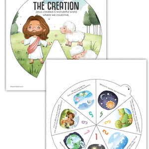 The CREATION Story Wheel PRINTABLE Lesson Kids Activity Religious ...