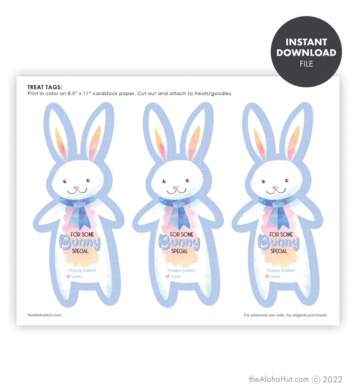 EASTER Treat Tag PRINTABLE for Some Bunny Special Happy - Etsy