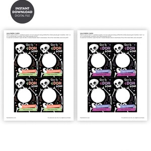 Editable Halloween Gift Tag SKELETON PLAYDOUGH Halloween Printable Play ...