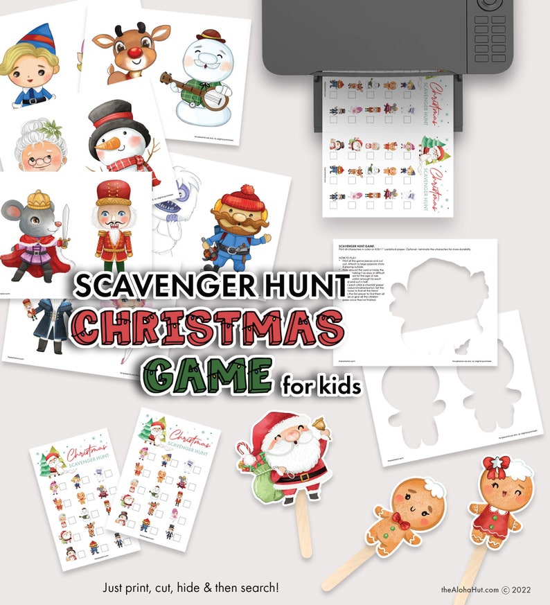 CHRISTMAS SCAVENGER HUNT Game Kids Party Games Printable - Etsy