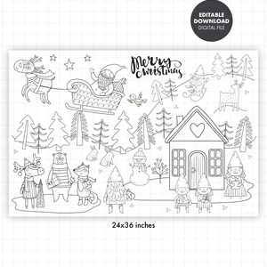 GIANT CHRISTMAS Coloring Poster or Table Cover School Party Preschool ...