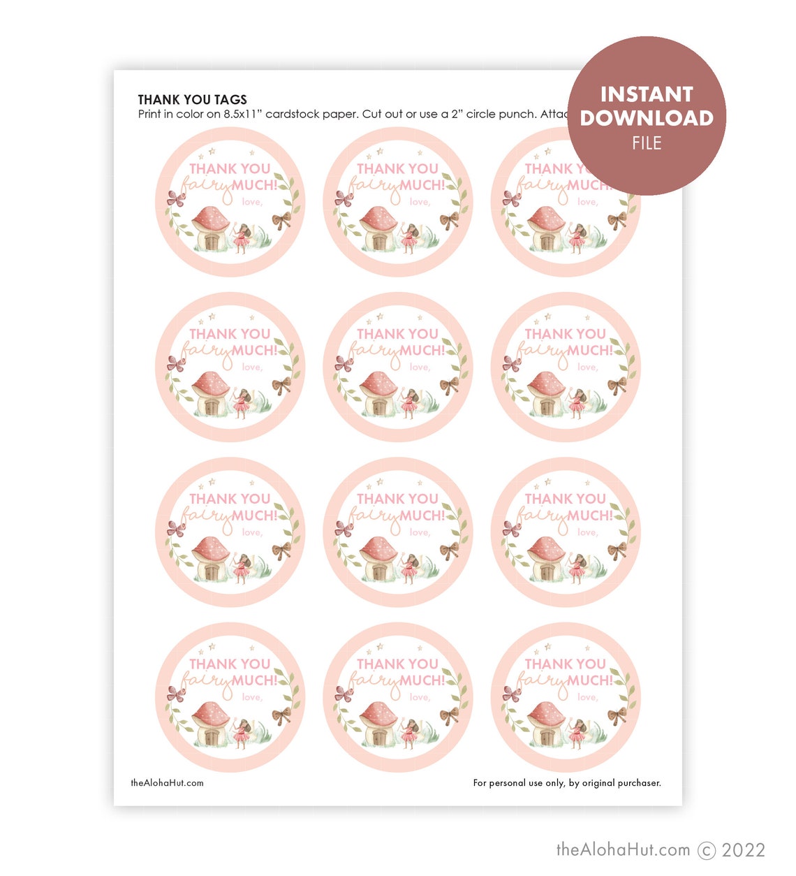 FAIRY Party Favor Tags Enchanted Forest Birthday Decorations - Etsy