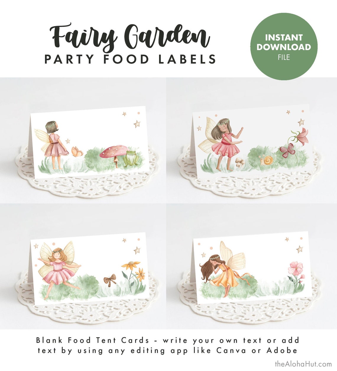 FAIRY Garden Enchanted Forest Party Food Labels Cards Kids - Etsy