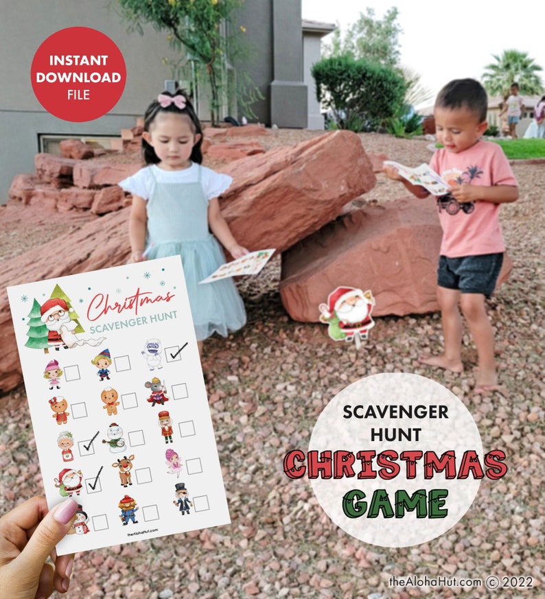 CHRISTMAS SCAVENGER HUNT Game Kids Party Games Printable - Etsy