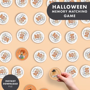 HALLOWEEN Kids Party Game MEMORY MATCH Printable Digital Activity ...