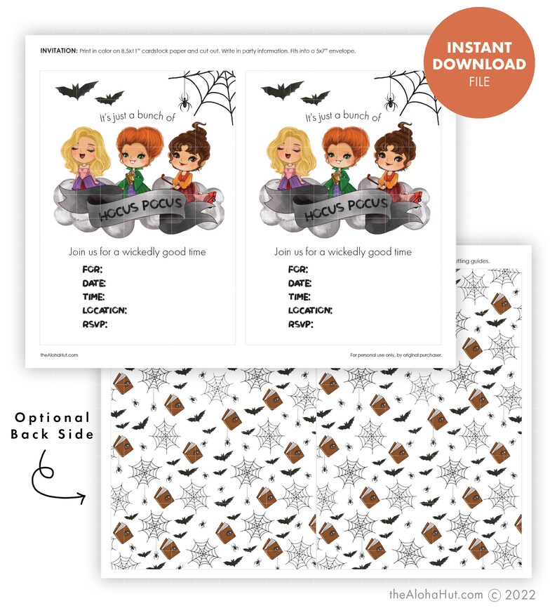 HOCUS POCUS Party Invitations Halloween Birthday Witches Girls - Etsy