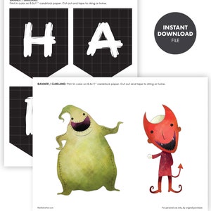 Nightmare Before Christmas Halloween Garland Banner Digital Download ...