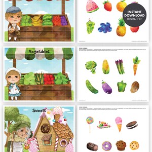 FRUIT & VEGGIE Sorting Game Preschool Worksheets Activity Pages Busy ...