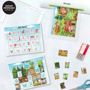 ABC MATCH Alphabet Matching Puzzle Game Preschool Worksheets Activity ...