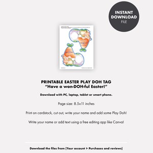 PLAY DOH EASTER Treat Tag Printable Playdough Playdoh Play Dough Happy ...