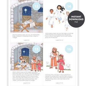 CHRISTMAS ADVENT Story Cards NATIVITY Bible Church Homeschool Sunday ...