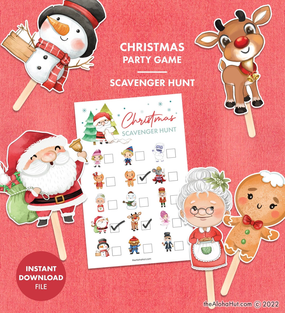 CHRISTMAS SCAVENGER HUNT Game Kids Party Games Printable - Etsy