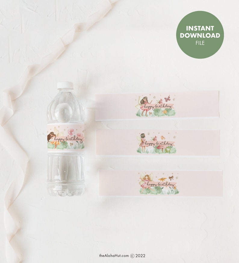 FAIRY GARDEN Enchanted Forest Drink Labels Kids Birthday Party - Etsy