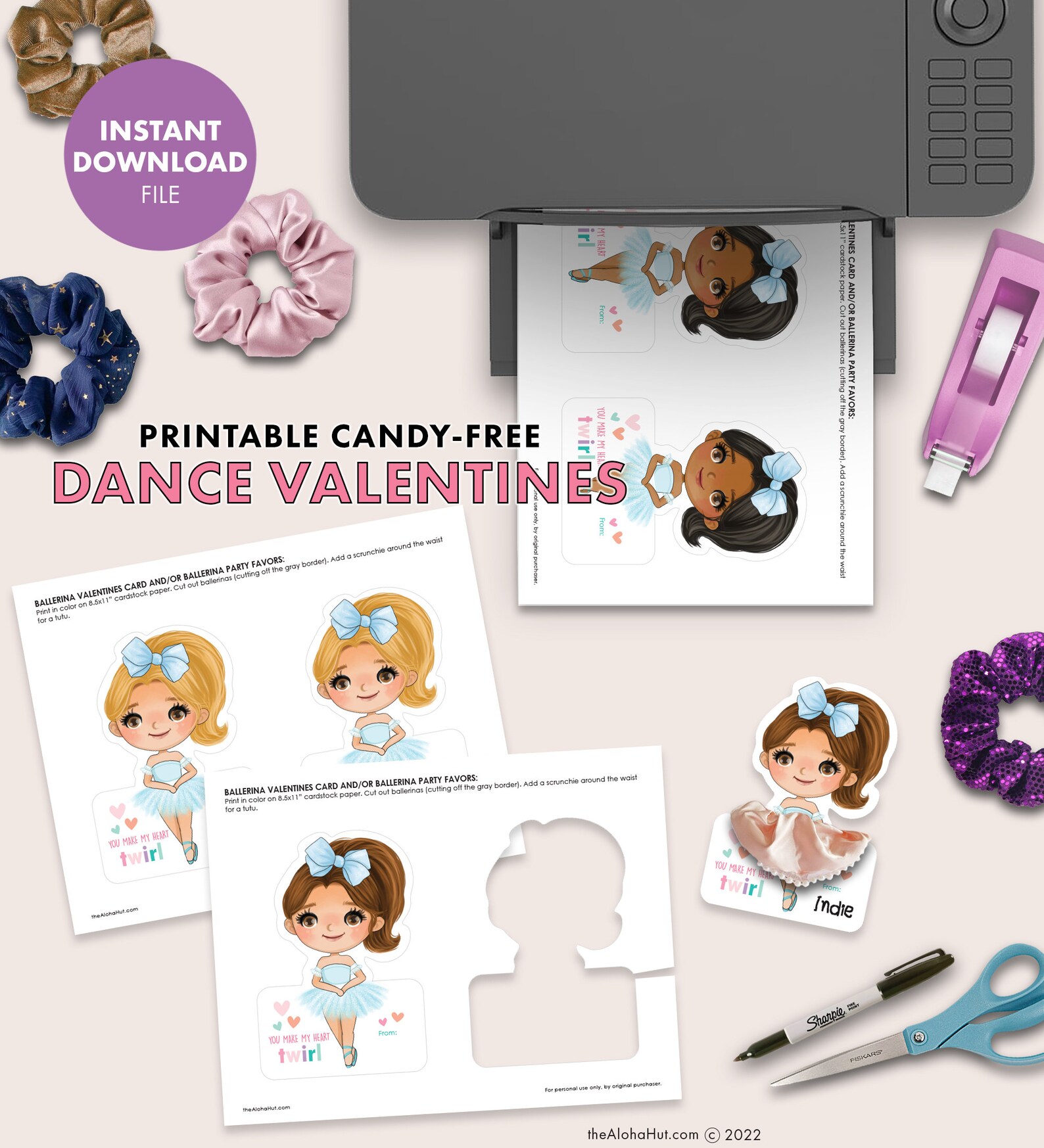 You Make My Heart Twirl PRINTABLE Non-candy VALENTINE Ballerina ...