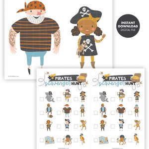 PIRATE Scavenger Hunt Game Kids Birthday Party Printable Digital Ship ...