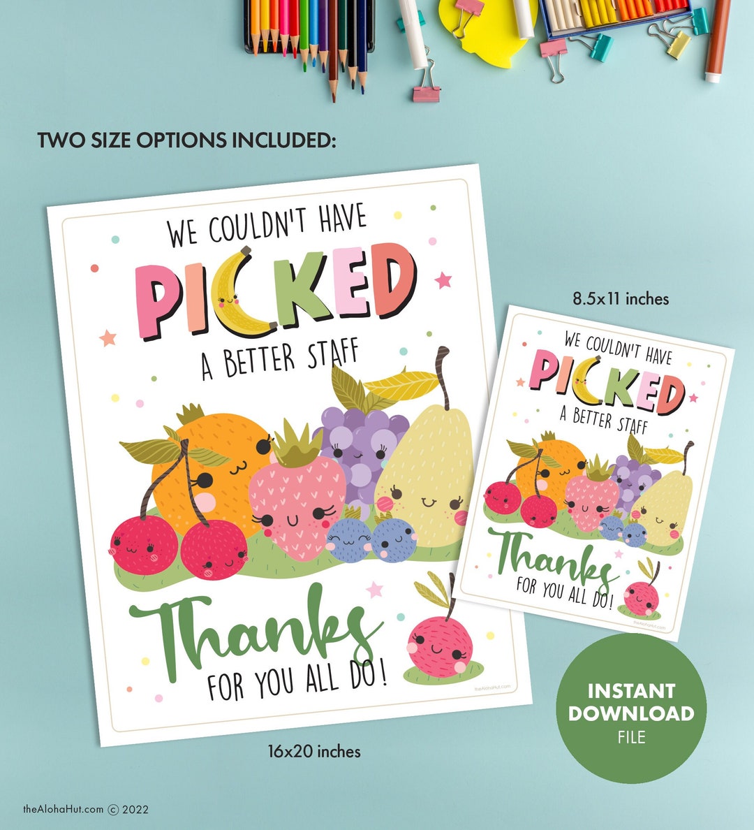 Fruit TEACHER APPRECIATION Idea Sign Poster Thank You Staff - Etsy