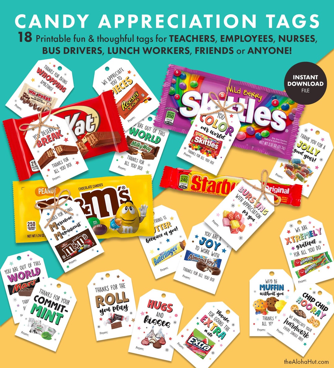 CANDY THANK YOU Tags Teacher Appreciation Week Staff Employee Student ...