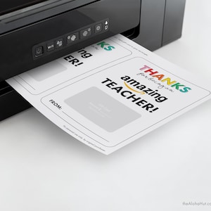 AMAZON TEACHER APPRECIATION Print Tag Gift Card Holder Thank You ...