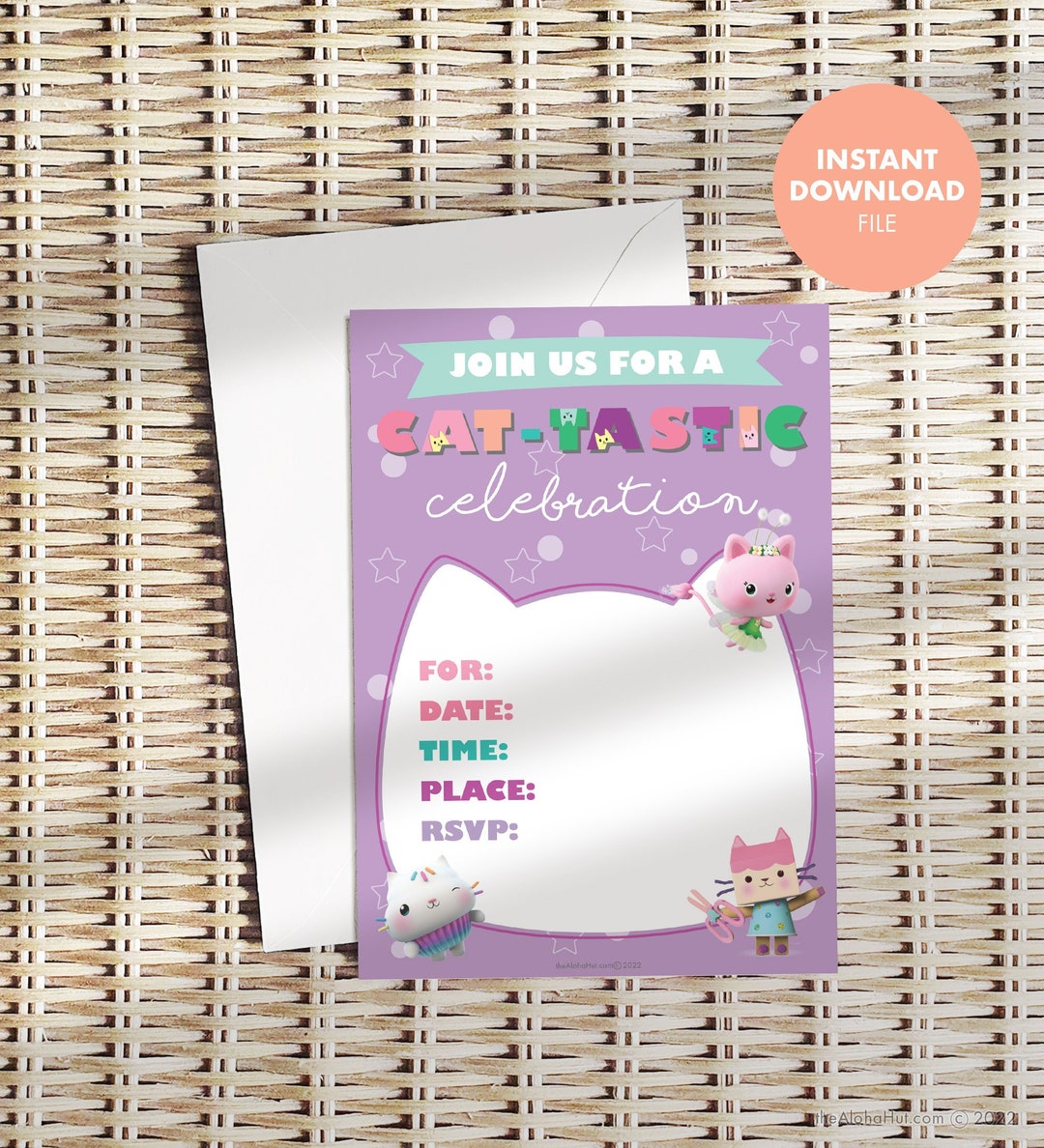 GABBY'S DOLLHOUSE Invitations Kids Birthday Party Digital - Etsy