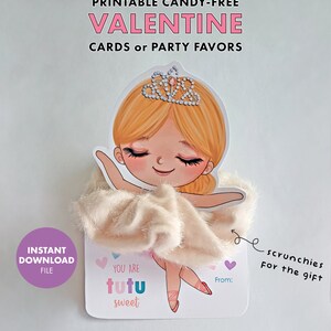 You Are Tutu Sweet PRINTABLE Non-candy VALENTINE Ballerina Valentine's ...