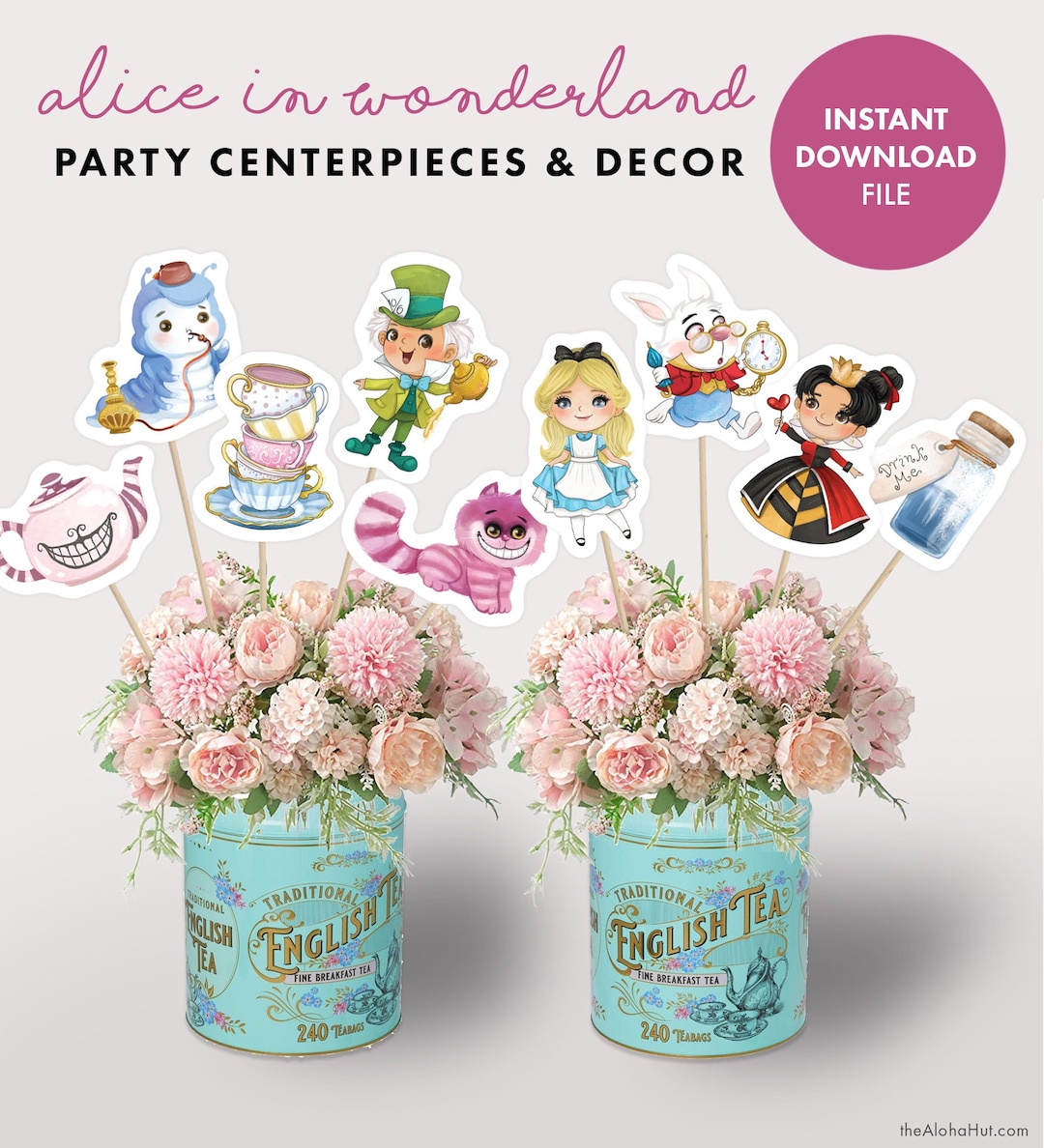 ALICE IN WONDERLAND Kids Birthday Party Centerpieces Decor - Etsy