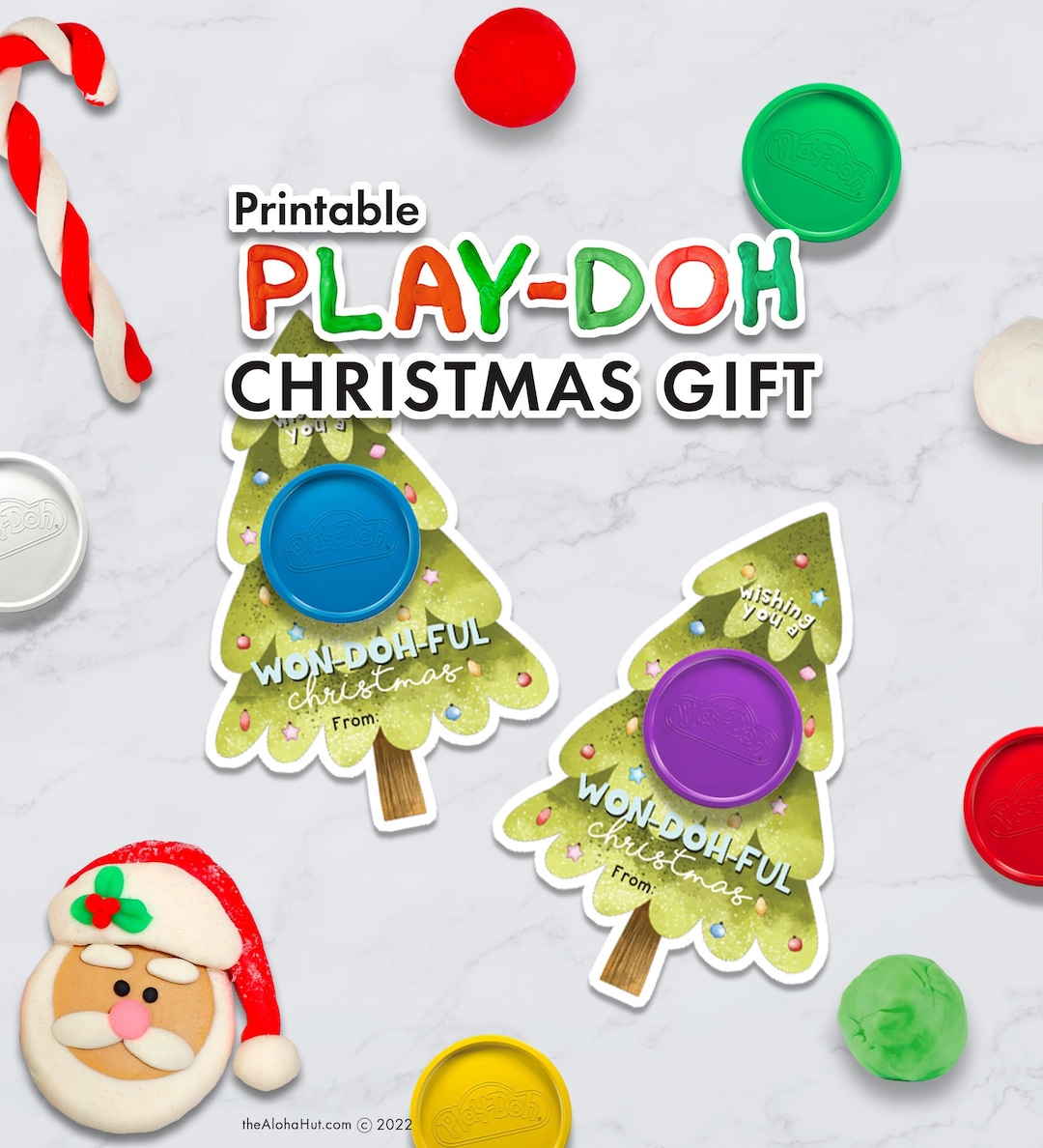PLAY DOH Christmas Classroom Gift TREE Printable Kids School Party Non ...