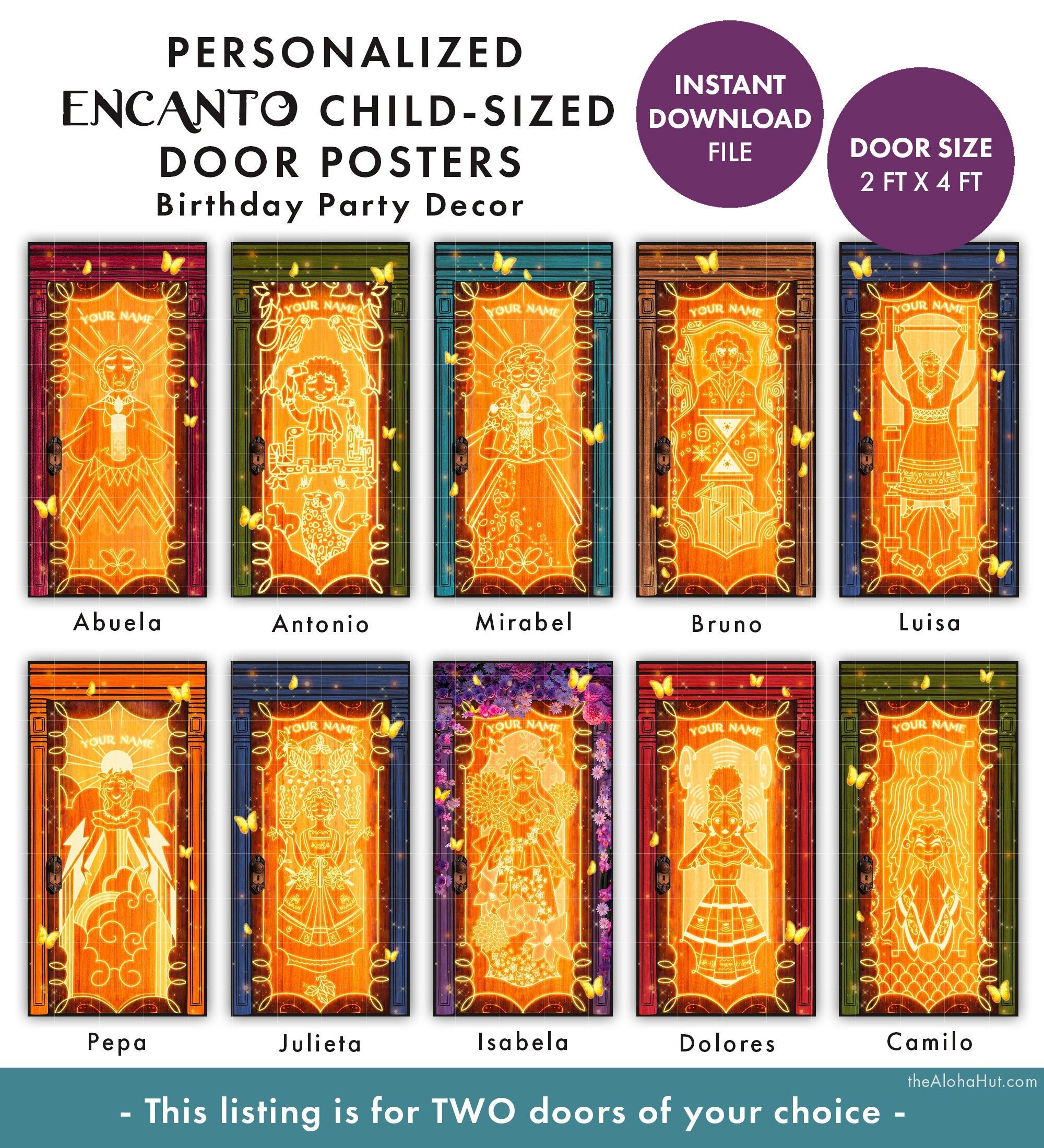 PERSONALIZED ENCANTO Door Poster Isabela Mirabel Dolores Bruno | Etsy UK