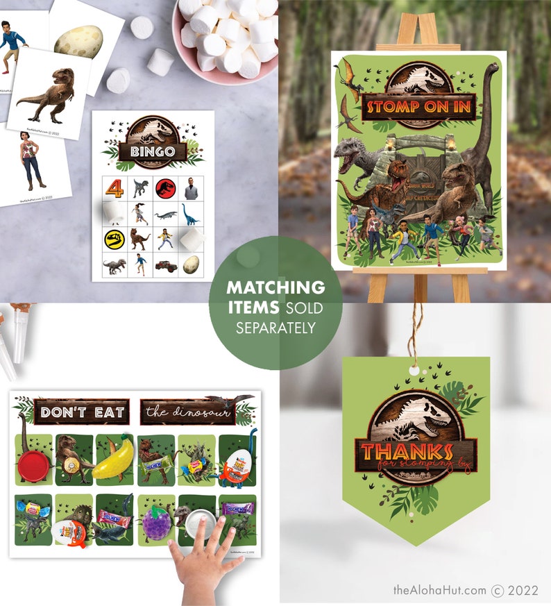 JURASSIC WORLD Dinosaur Kids Birthday Party Bingo Game Instant - Etsy