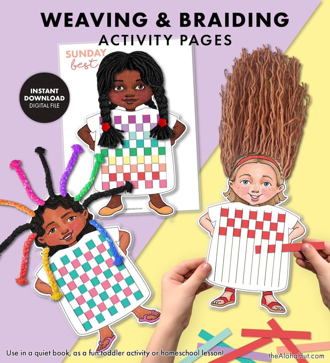 WEAVING & BRAIDING Printable Activity Pages Sunday Best Kids Christian ...