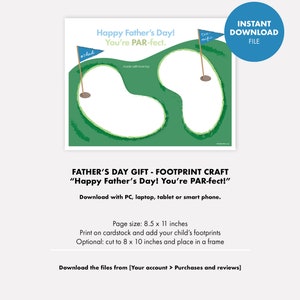 FATHER'S DAY Craft Gift Kids Fingerprint Handprint Footprint Craft Art ...