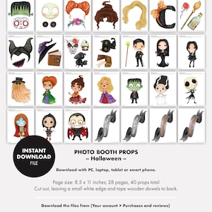 HALLOWEEN Party PHOTOBOOTH PROPS Digital Printable Party Decoration ...