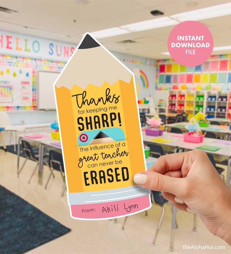 Pencil TEACHER APPRECIATION Gift Card Holder Thank You - Etsy