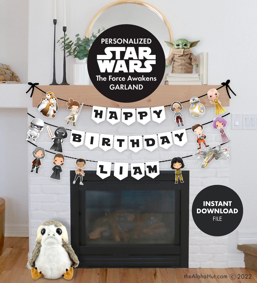 Personalized STAR WARS Kids Birthday Party Banner Garland Party ...