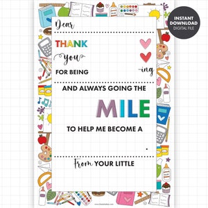 Giant TEACHER APPRECIATION Candy Gram Card Poster Sign Thank You ...