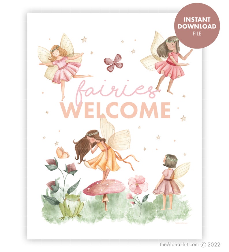 FAIRY Party Welcome Sign Kids Birthday Door Sign Party - Etsy