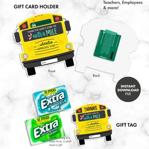 BUS DRIVER APPRECIATION Gift Card Holder & Tags Thank You Printable ...
